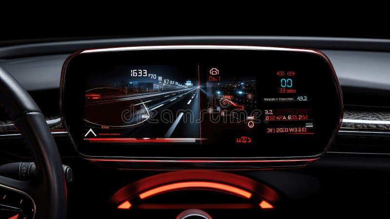 Driving hud red stock illustration. Illustration of digital - 361677289