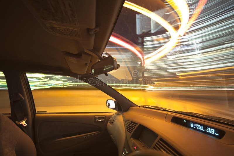Car Driving Fast into Forest. Stock Photo - Image of motion, speed ...