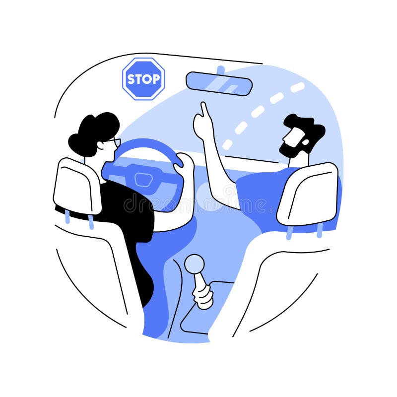 Driving Instruction Abstract Concept Vector Illustration. Stock Vector ...