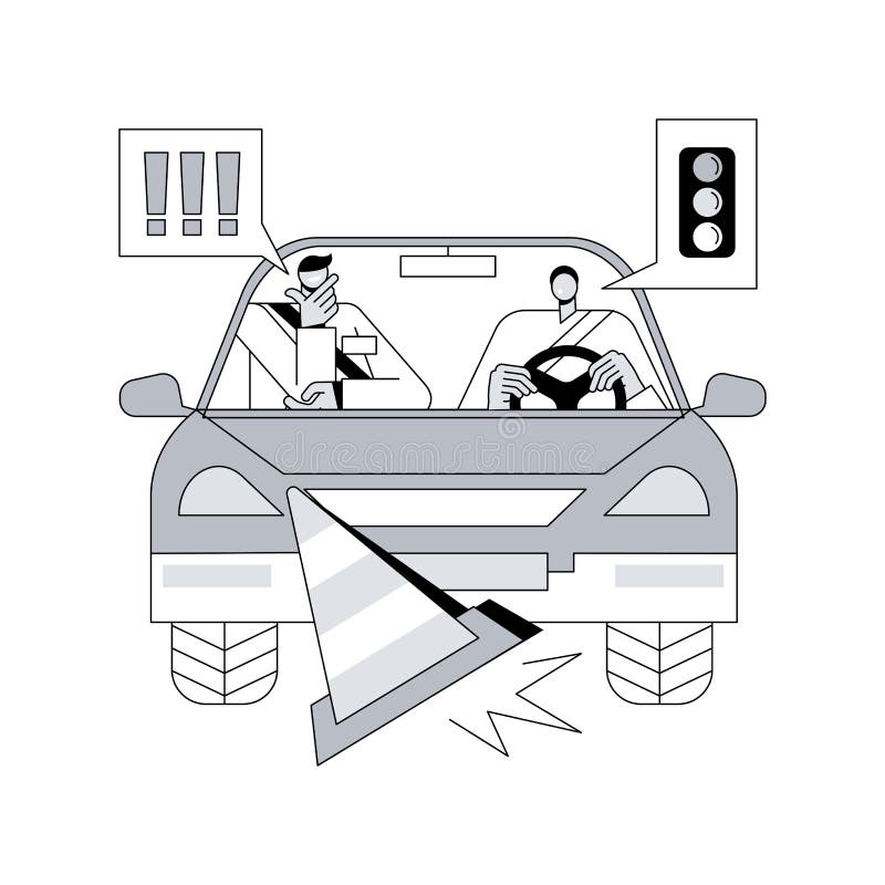 Driving Instruction Abstract Concept Vector Illustration. Stock Vector ...