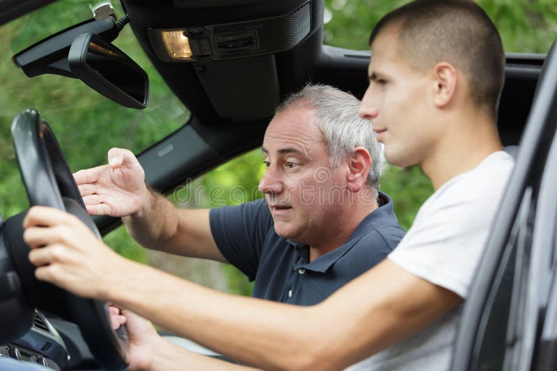 Driving Instructor with Learner Stock Image - Image of exam ...