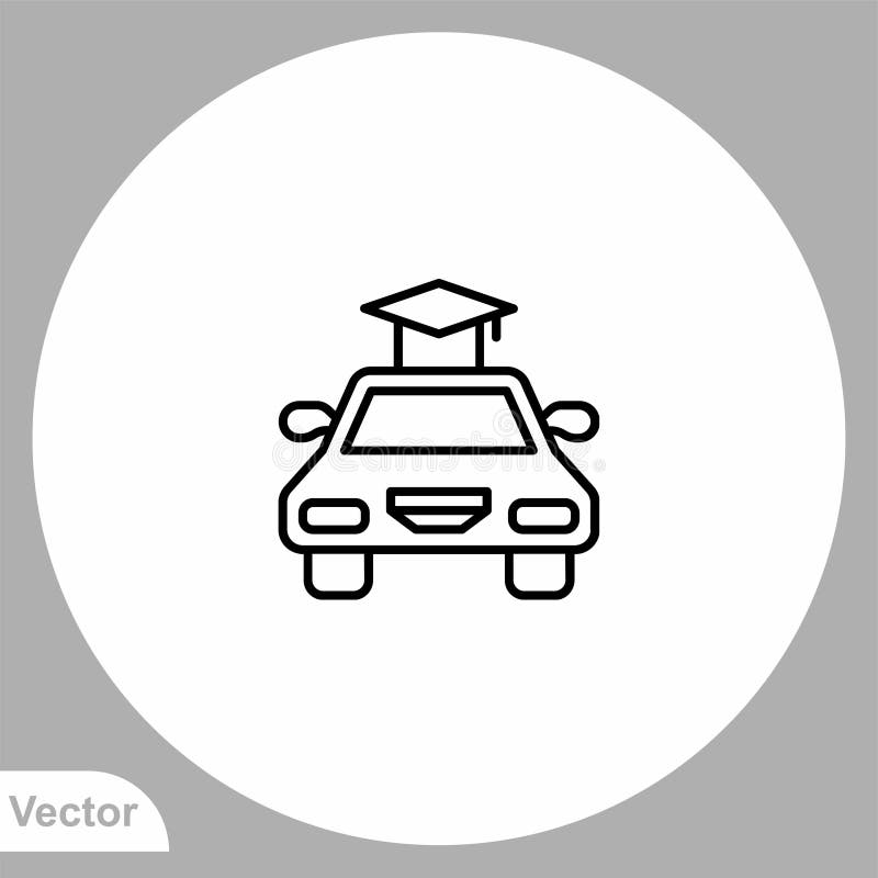 Driving Lesson Vector Icon Sign Symbol Stock Vector - Illustration of ...