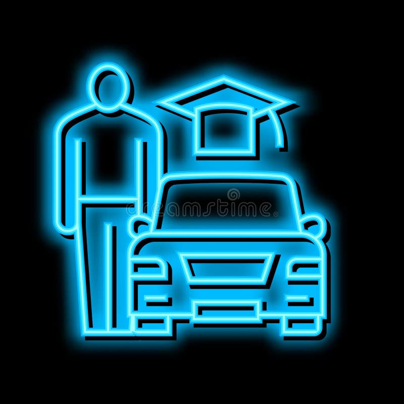 Driving Lessons for Adults Neon Glow Icon Illustration Stock Vector ...