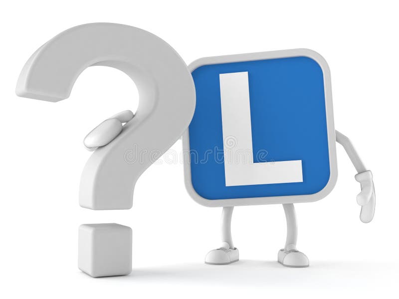 Driving Lessons Character with Question Mark Stock Illustration ...