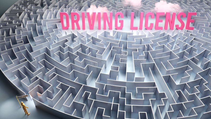 Driving License and a Difficult Path To it Stock Illustration ...