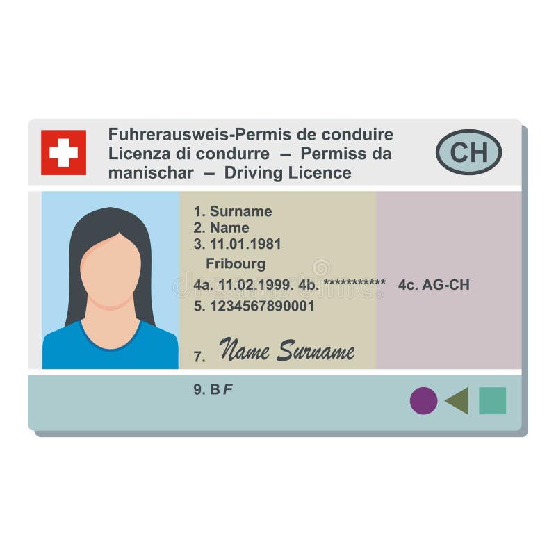 Driving License Icon, Flat Style. Stock Vector - Illustration of object ...