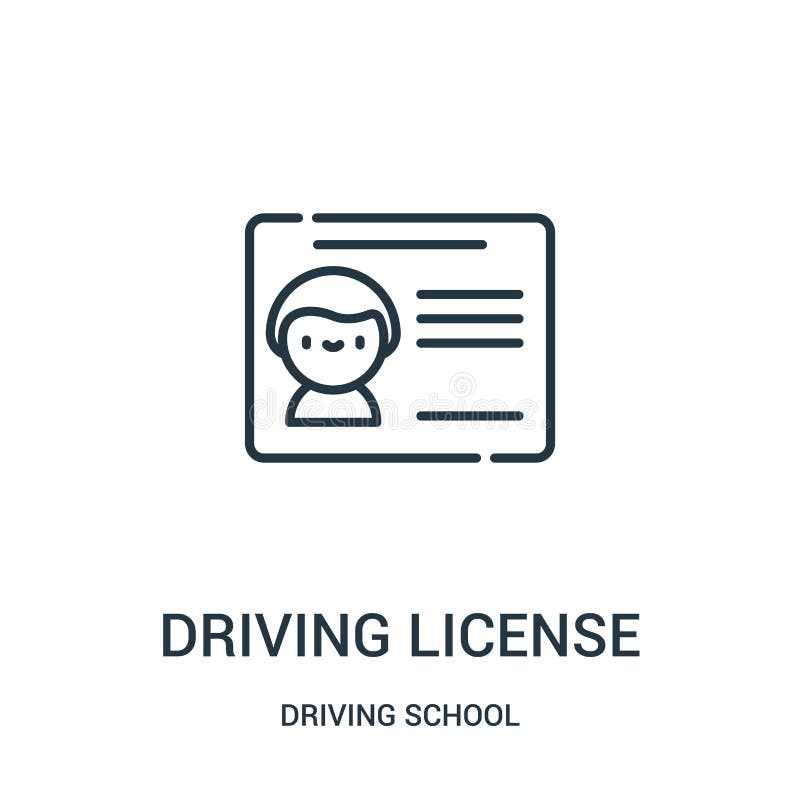 Driving License Icon Vector from Driving School Collection. Thin Line ...