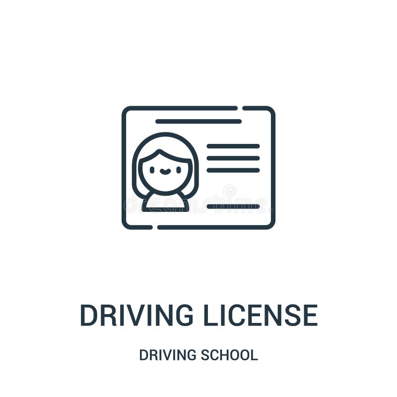 Driving License Icon Vector from Driving School Collection. Thin Line ...