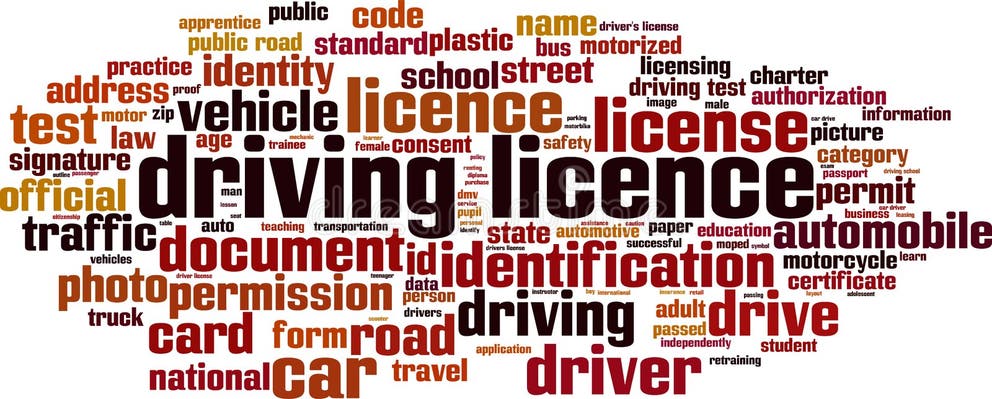Driving license word cloud stock vector. Illustration of document ...