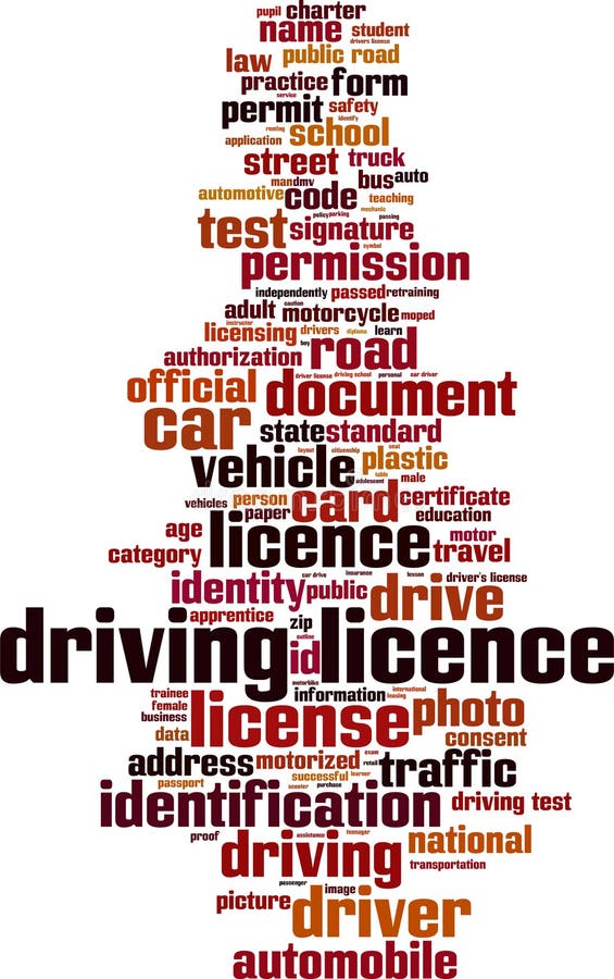 Driving license word cloud stock vector. Illustration of category ...