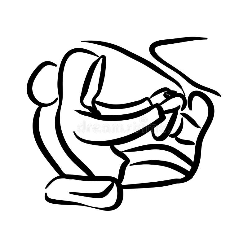 Driving line art stock illustration. Illustration of vector - 229855555