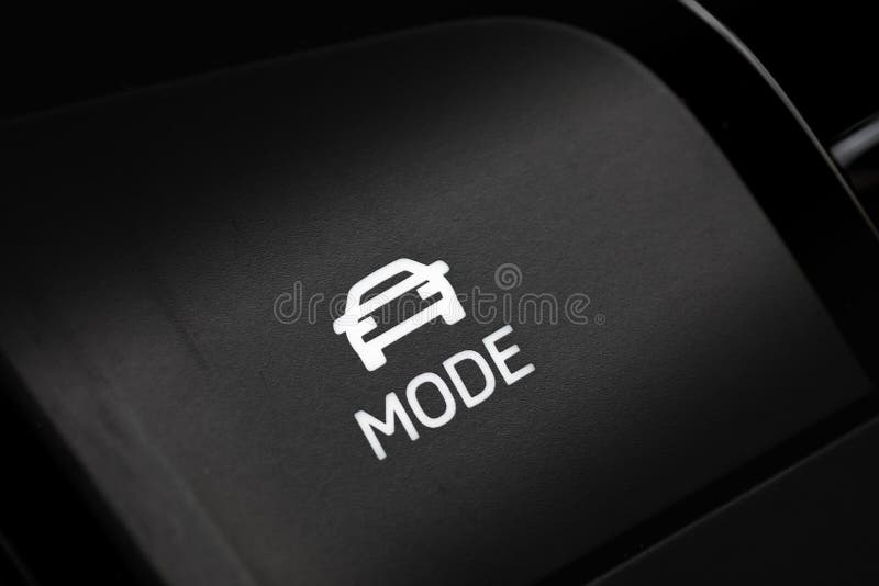 .driving Mode Selection Button Car Interior - Image Stock Photo - Image ...