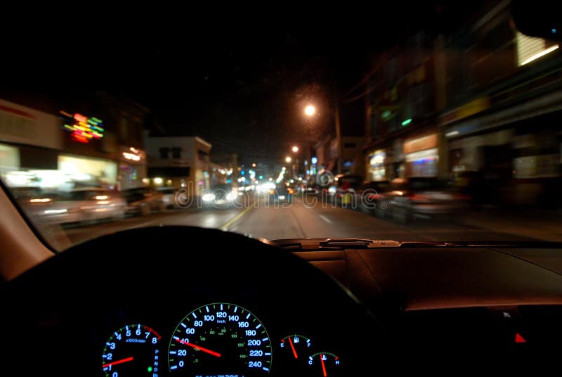 Driving at night stock image. Image of driving, speedometer - 1653451
