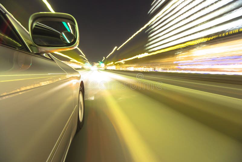 Car Driving Fast into Forest. Stock Photo - Image of motion, speed ...