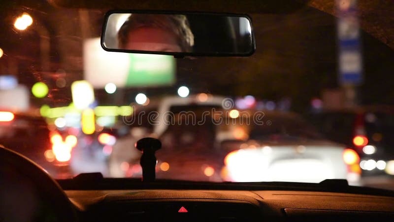 Driving at Night in a Luxurious Automobile Featuring an Advanced ...