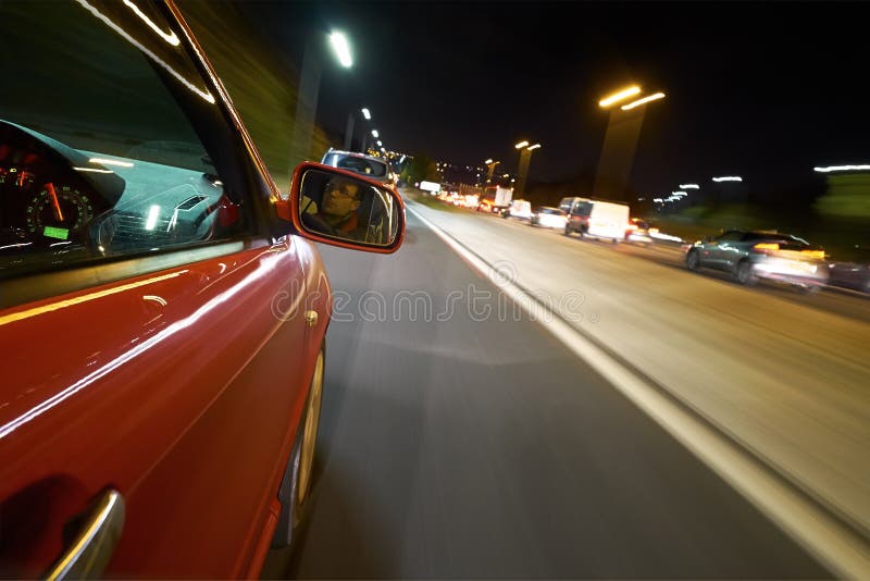 Driving at Night stock photo. Image of motorway, movement - 35673226