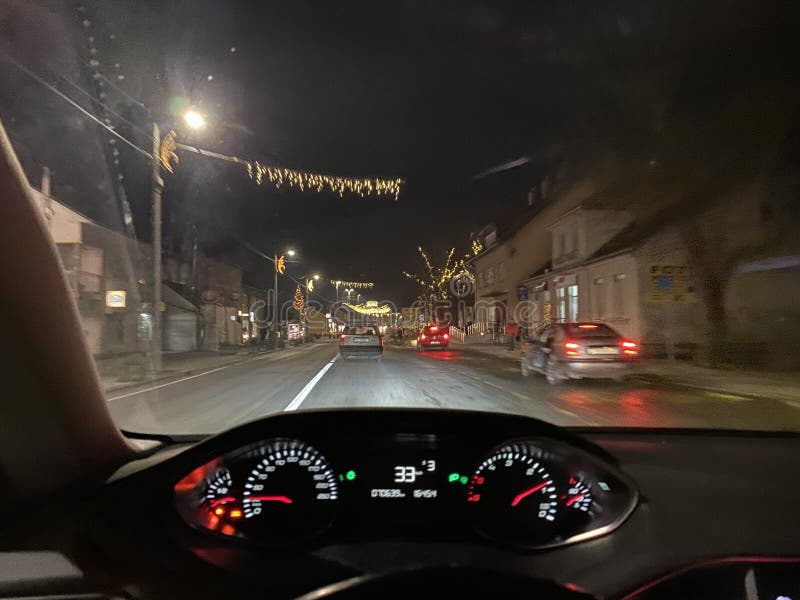 Driving at Night editorial stock photo. Image of background - 179428578