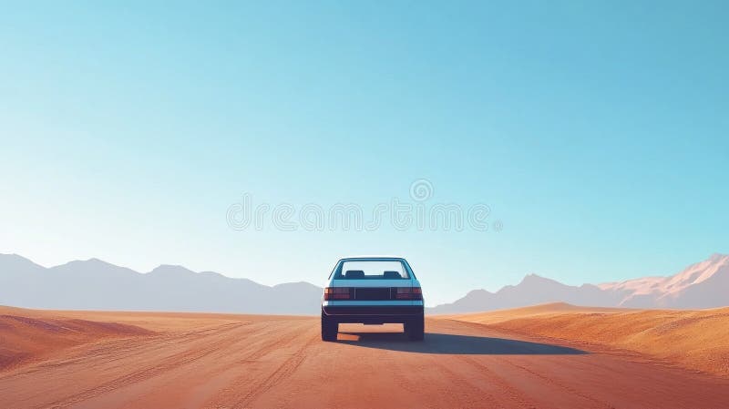 Driving Off Road at a Desert Stock Illustration - Illustration of road ...