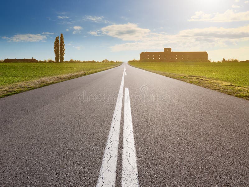 Driving on Open Road through the Cornfields Stock Photo - Image of ...