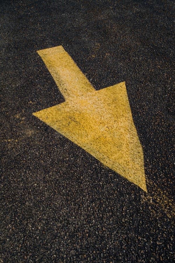 Driving Painted Arrows Road Stock Photo - Image of follow, license ...