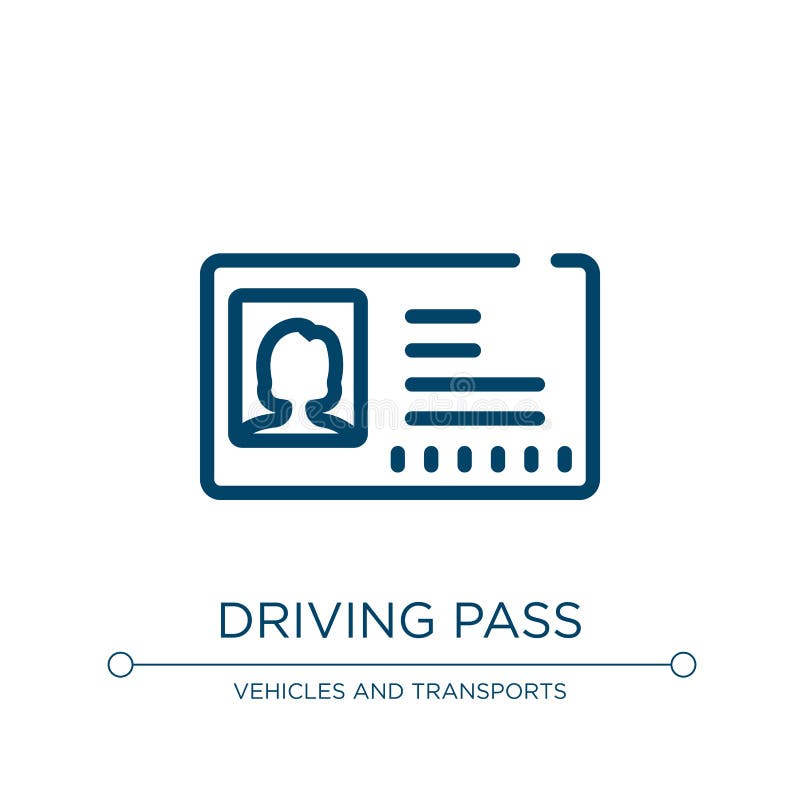 Driving Pass Icon. Linear Vector Illustration from Driving School ...