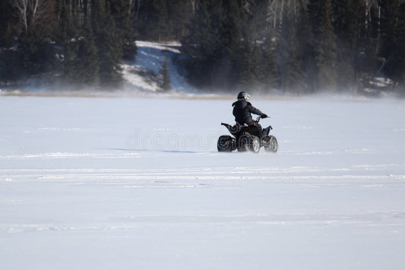 Winter Quading in Full Gear Stock Image - Image of excitement, canada ...
