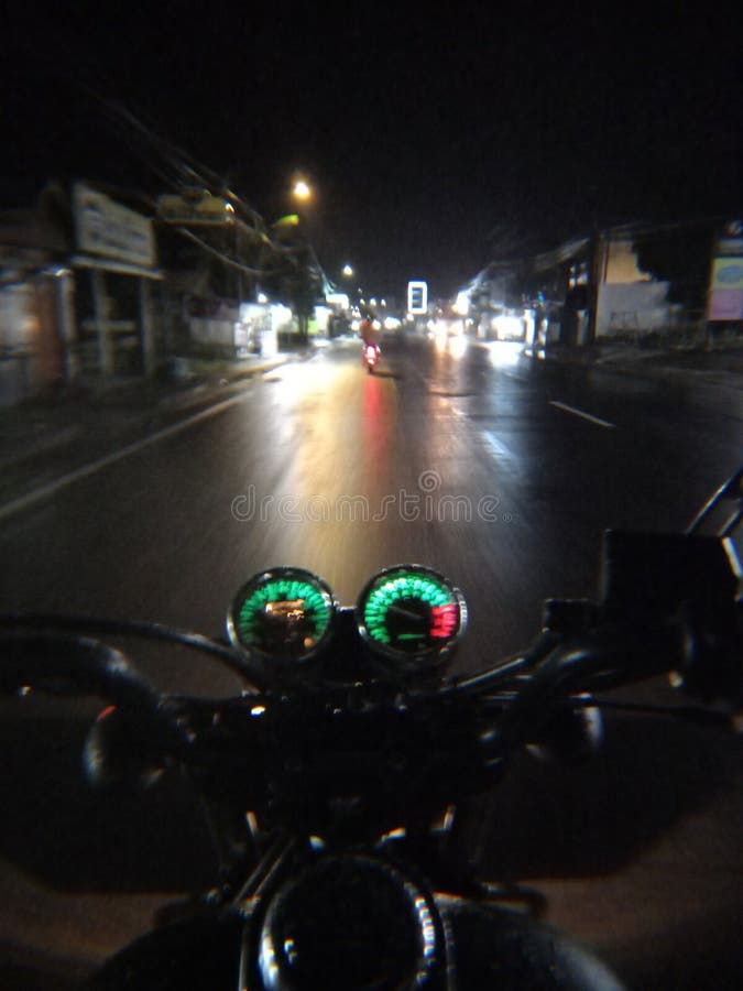 Driving in the Rain at Night Stock Photo - Image of lighting ...
