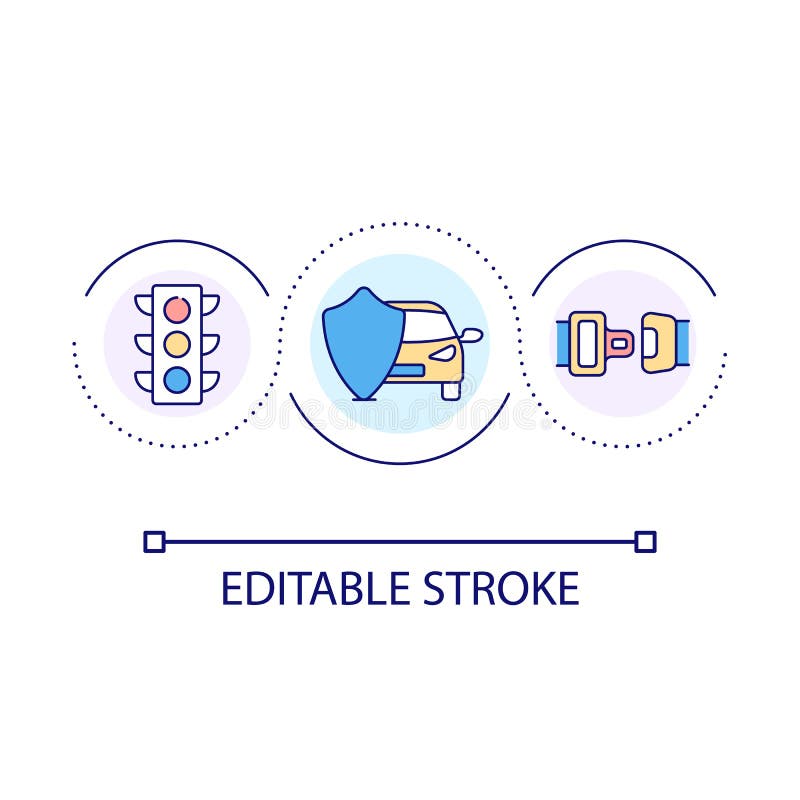 Driving Safety Tips Loop Concept Icon Stock Vector - Illustration of ...