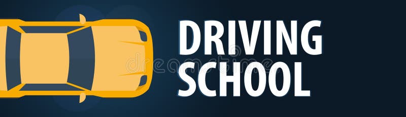 Driving School Banner. Auto Education. the Rules of the Road. Vector ...