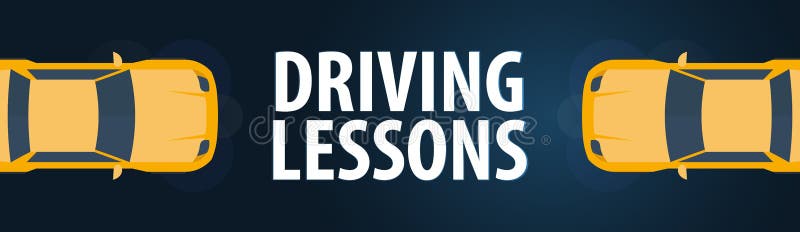 Driving School Banner. Auto Education. the Rules of the Road. Vector ...