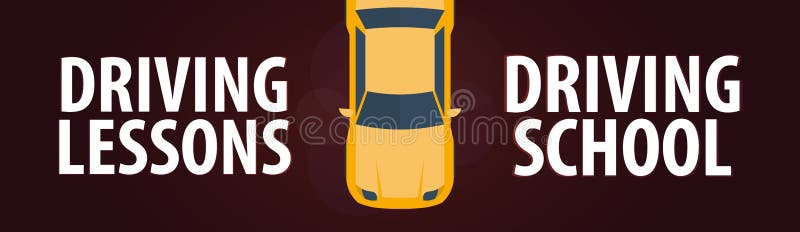 Driving School Banner. Auto Education. the Rules of the Road. Vector ...