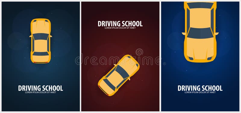 Driving School Banner. Auto Education. the Rules of the Road. Vector ...