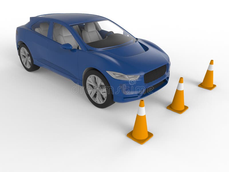 Driving School - Basic Traffic Cone Test Stock Illustration ...