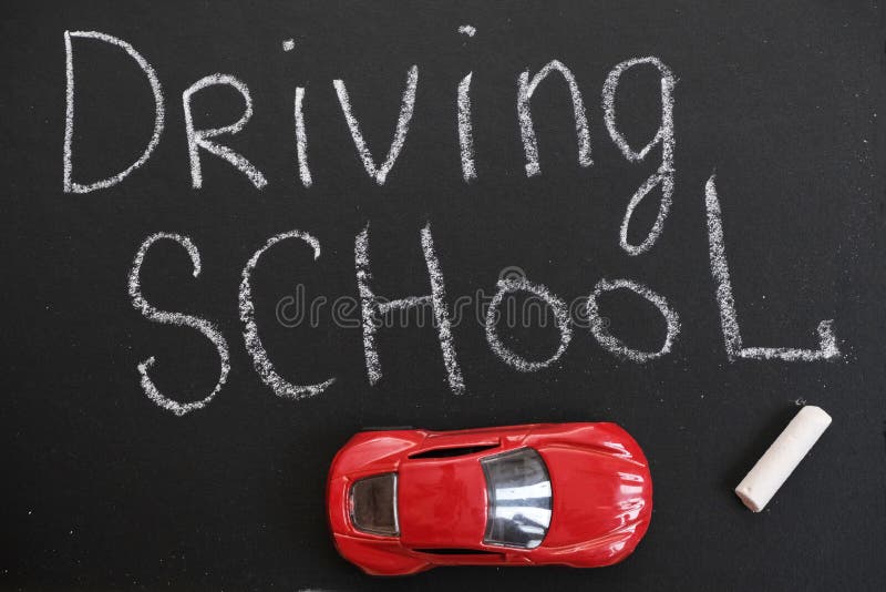 Driving School Chalkboard, Educational and Creative Composition with ...