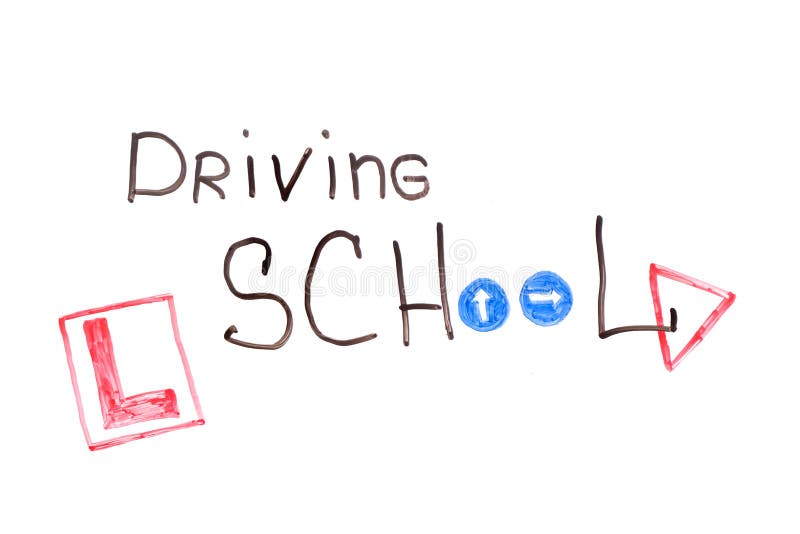 Driving School Chalkboard, Educational and Creative Composition with ...