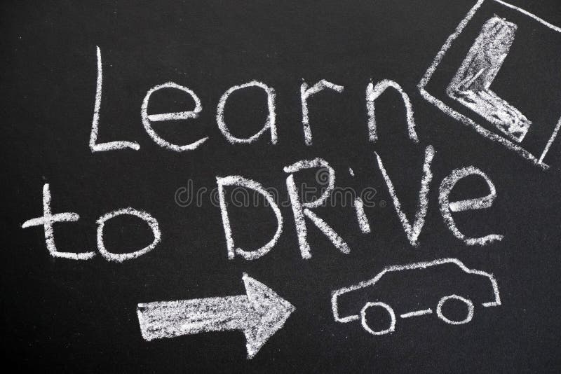 Driving School Chalkboard, Educational and Creative Composition with ...