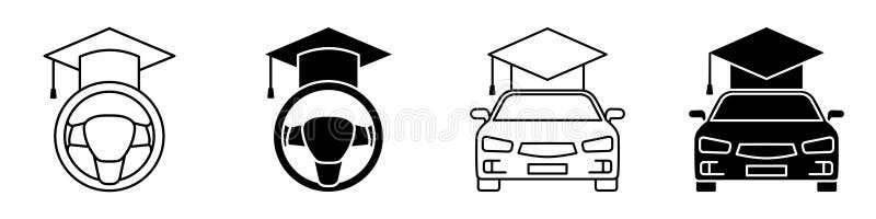 Driving school icon vector stock vector. Illustration of school - 347973440