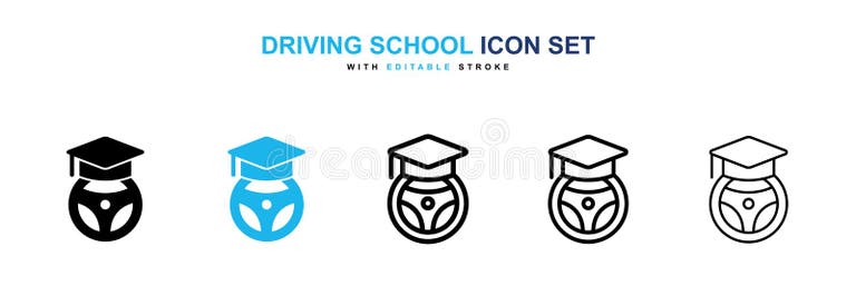 Driving school icon vector stock vector. Illustration of editable ...