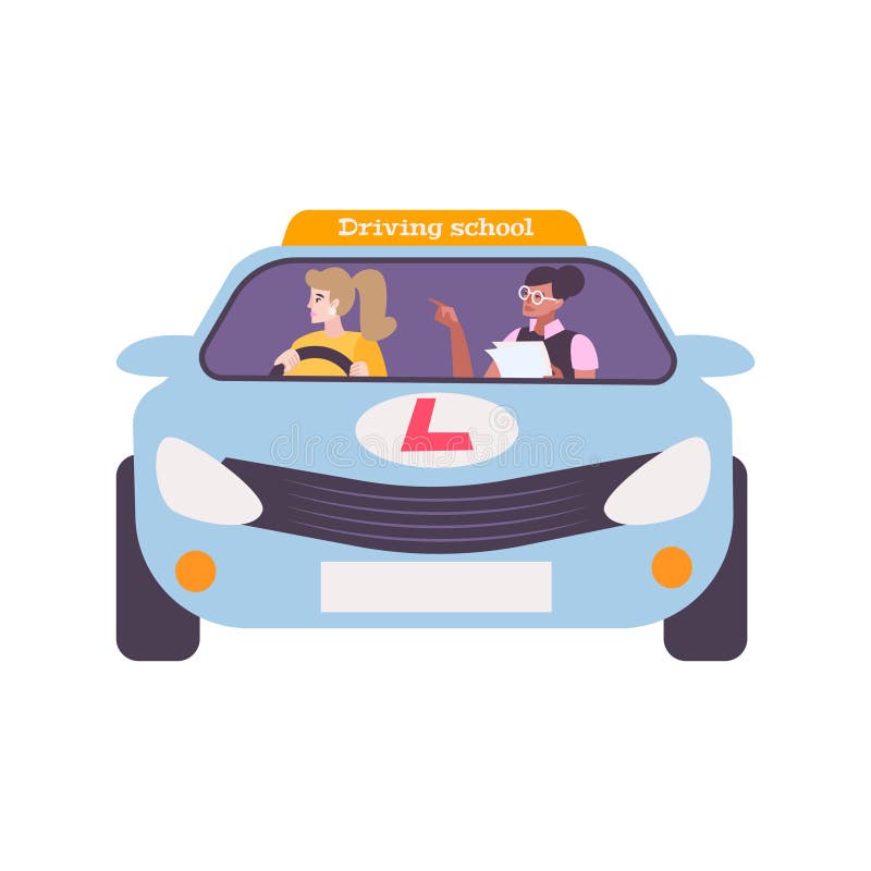 Driving School Illustration Stock Vector - Illustration of automobile ...