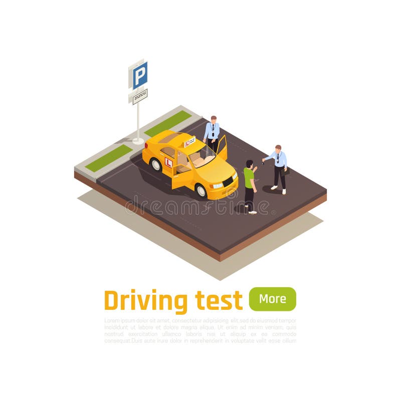 Isometric Driving School Horizontal Infographic Stock Vector ...