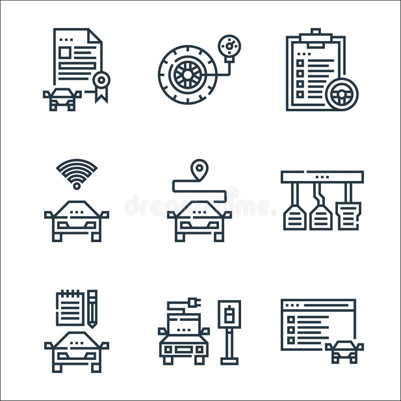 Driving School Line Icons. Linear Set. Quality Vector Line Set Such As ... Driving School Line Icons. Linear Set. Quality Vector Line Set Such As ...