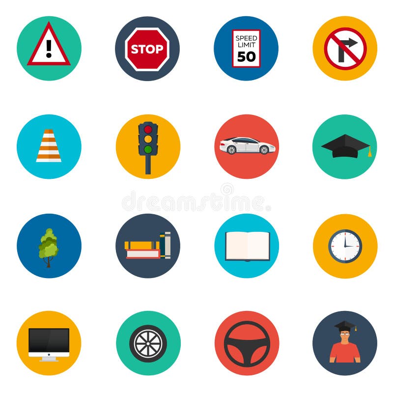 Driving School Logo. Auto Education. the Rules of the Road. Stock ...