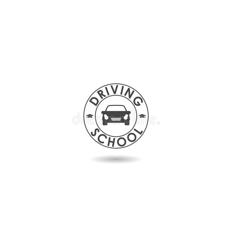 Driving School Logo Icon with Shadow Stock Vector - Illustration of ...