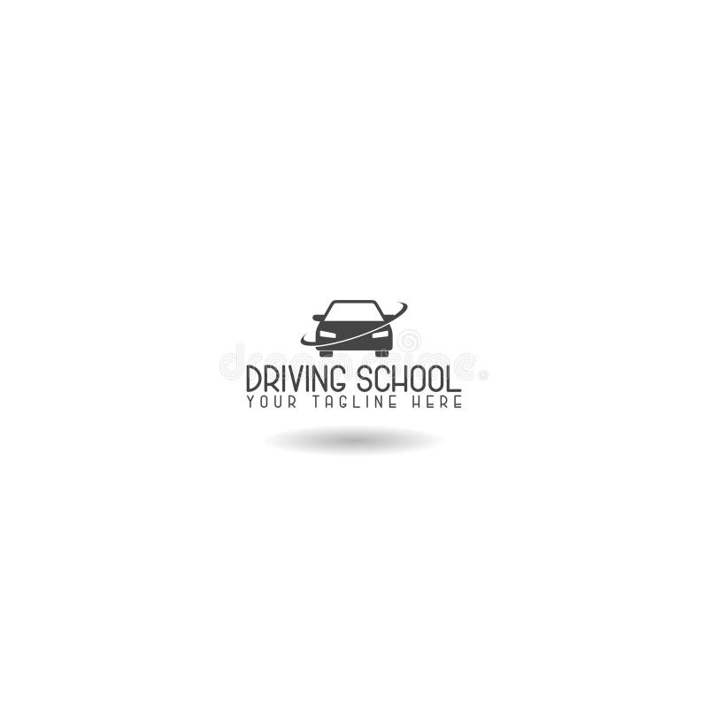 Driving School Logo Design Car Template Isolated on White Background ...