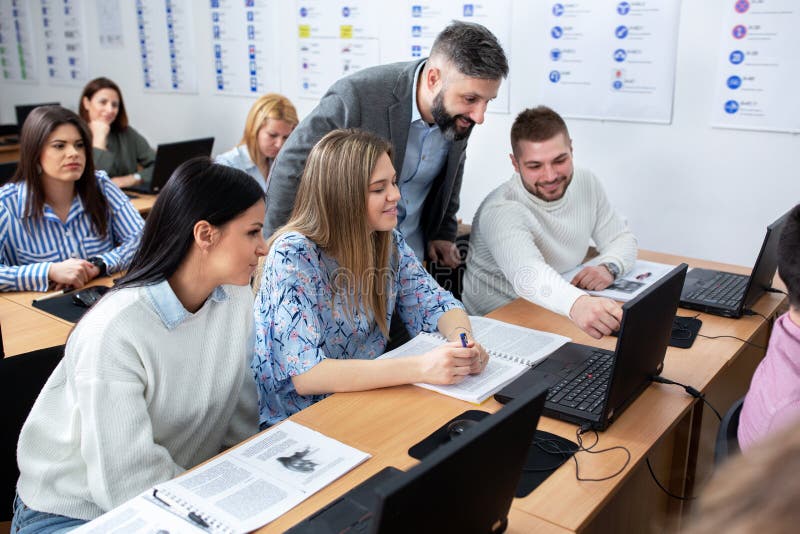 Driving School Students in the Classroom Stock Photo - Image of people ...