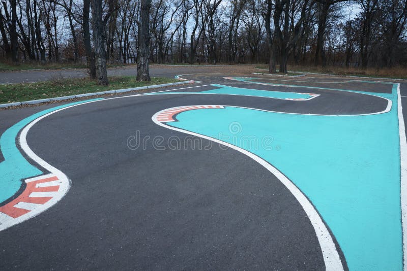 Driving School Test Track with Marking Lines for Practice Stock Image ...