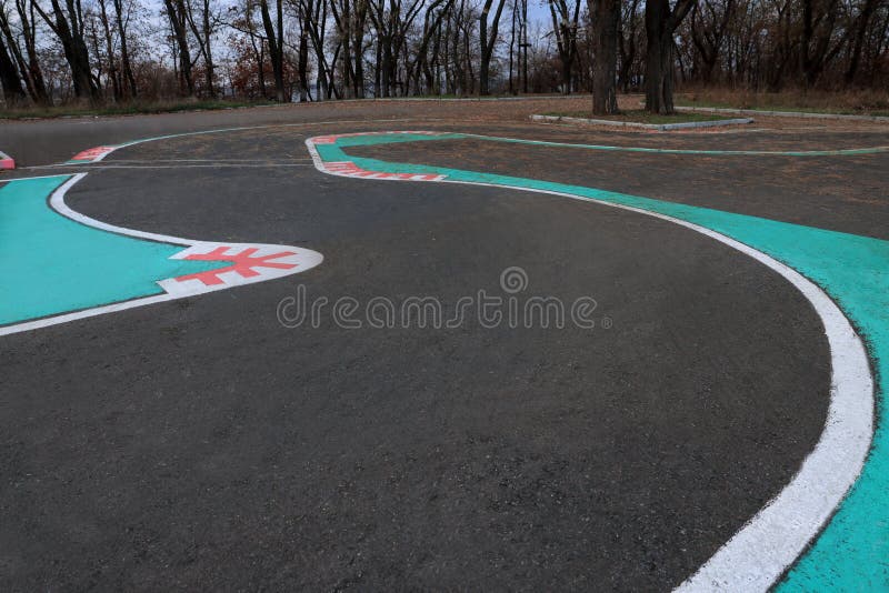 Driving School Test Track with Marking Lines for Practice Stock Image ...