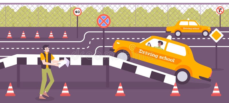 Driving School Training Background Stock Vector - Illustration of ...