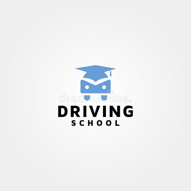 Driving School Vector Logo Design Template Stock Vector - Illustration ...
