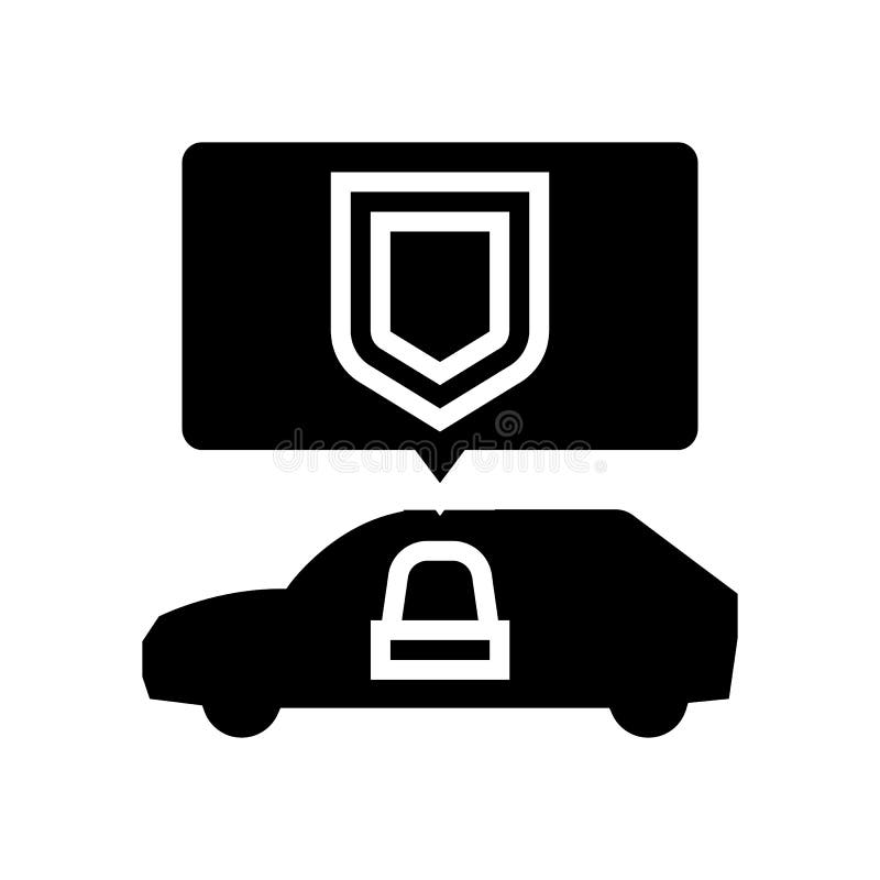 Driving Security Glyph Icon Vector Illustration Stock Vector ...